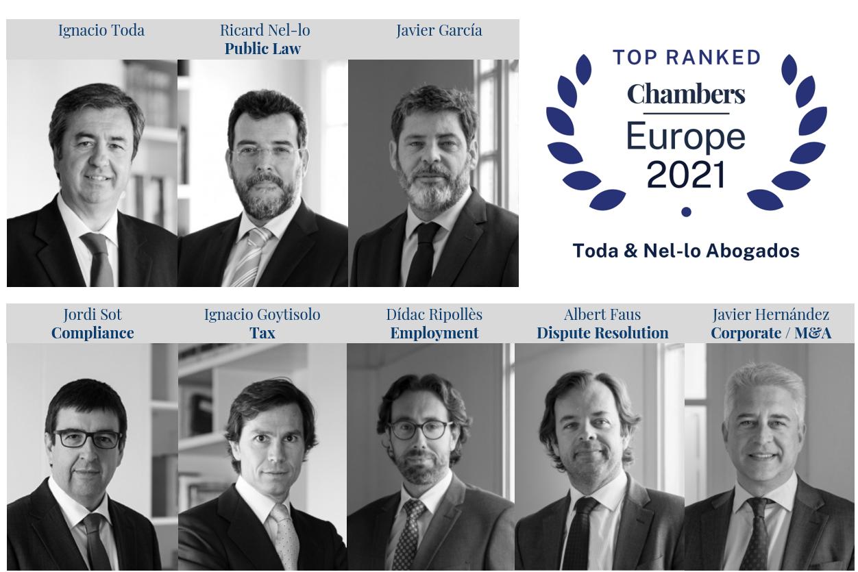 Chambers Europe 2021 distingue a 8 abogados de Toda & Nel-lo. - Toda ...